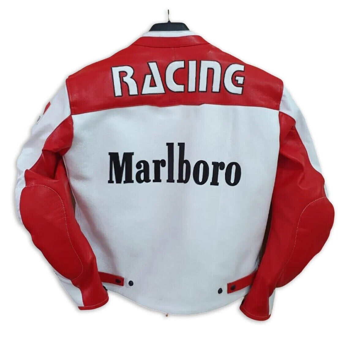 Marlboro Leather Formula Racing Genuine Leather Jacket Bomber Leather ...