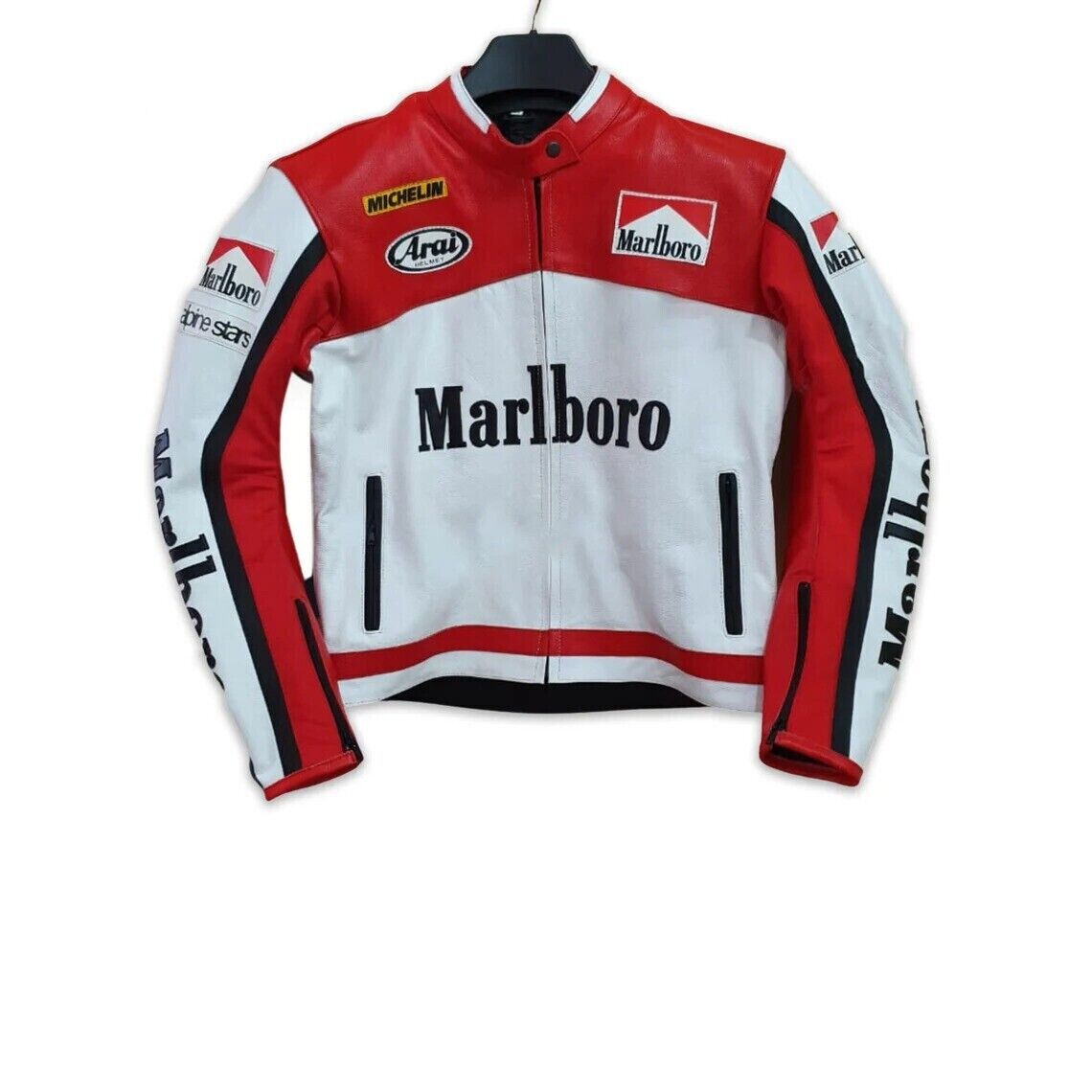 Marlboro Leather Formula Racing Genuine Leather Jacket Bomber Leather ...